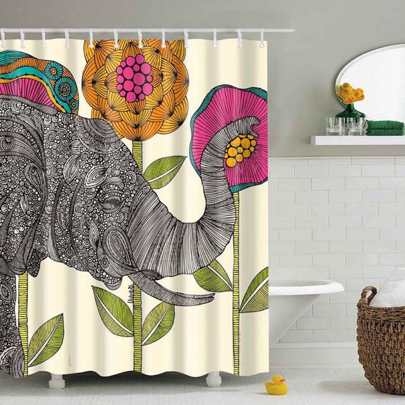 Waterproof Fabric Nature Scenery Bathroom Shower Curtain Panel Sheer 12